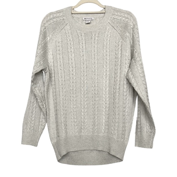 Athleta | Sweaters | Athleta Hawthorn Textured Crewneck Oversized Wool ...